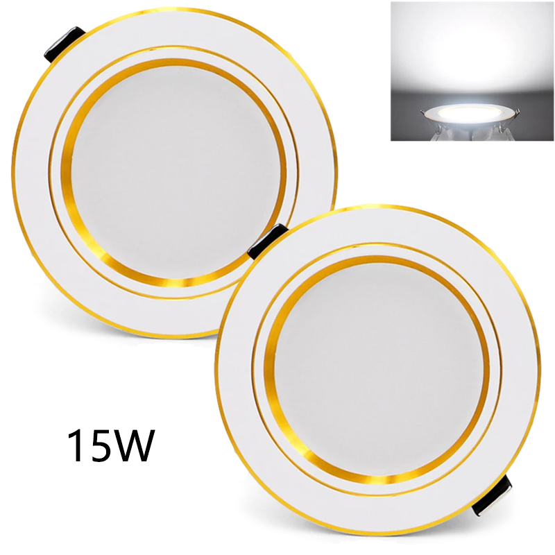 Juego de 2 luces LED empotrables de techo, Downlights LED empotrables de 15 W, focos de techo ...