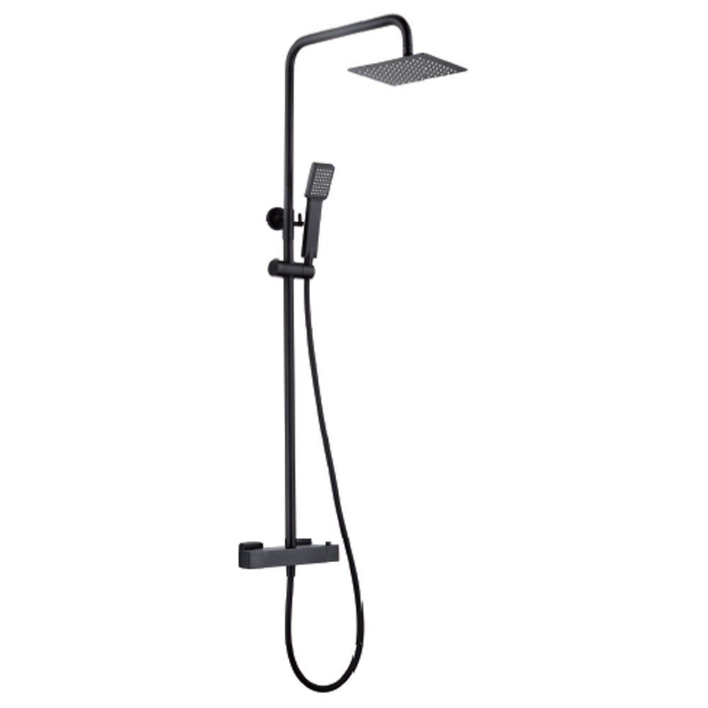 Colonne de Douche avec Mitigeur Thermostatique | Pommeau Carré en Acier ...