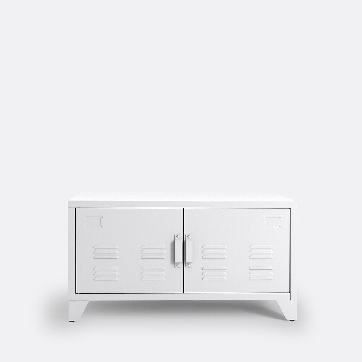 Meuble bas 2 portes en métal acier, Hiba - Blanc - taille unique ...