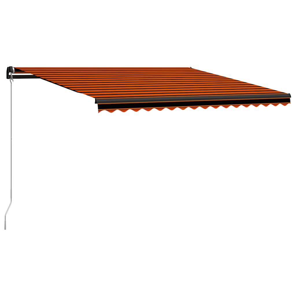 Toldo manual retráctil con LED naranja y marrón 450x300 cm | Leroy Merlin