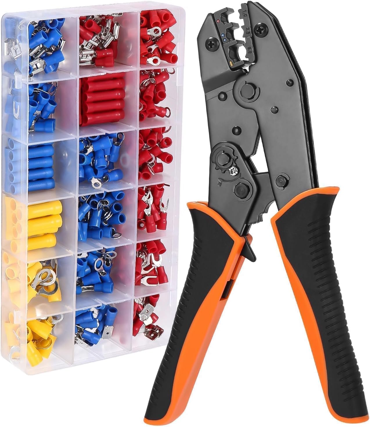 Pince à sertir pour 0,5-6mm², Crimping Pliers Cosses Setavec 400 pièces de cosses Pince à sertir ...