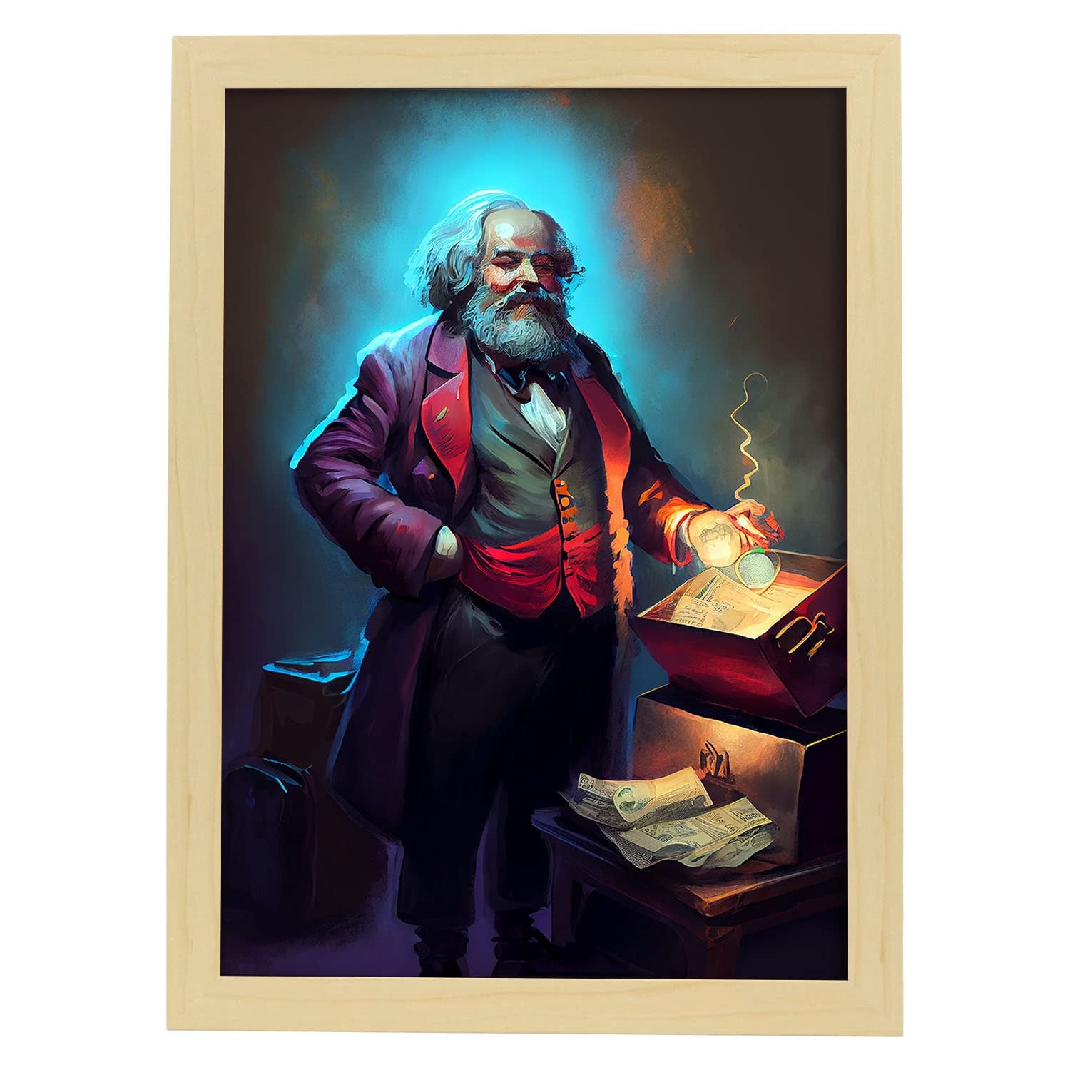 Nacnic Poster De Karl Marx En Estilo Retrato A Todo Color Ilustraciones Y Caricaturas De ...