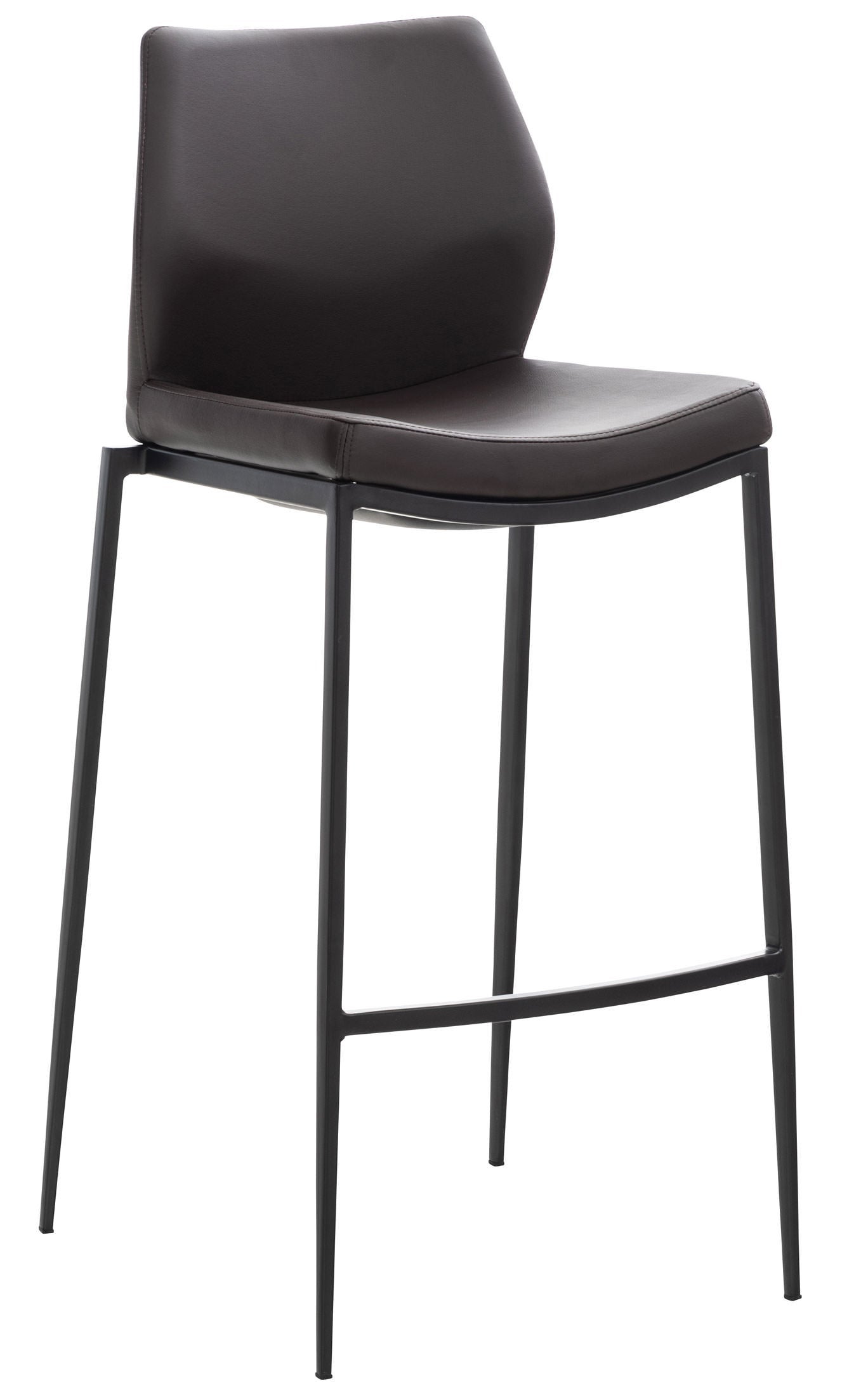 Tabouret de bar x1 repose-pieds design moderne empilable en PVC marron ...