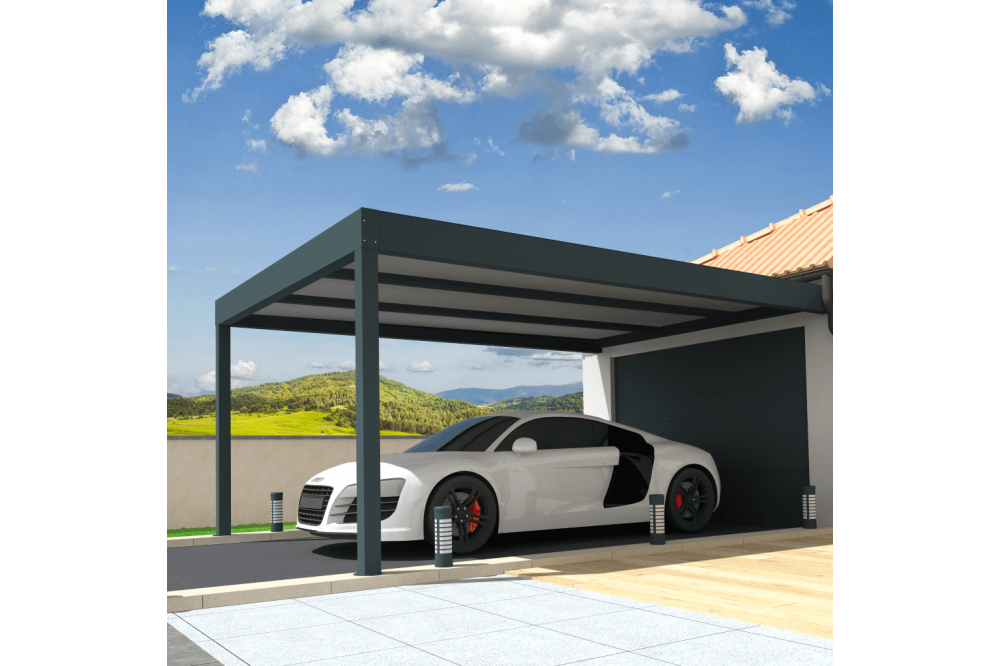 Carport isotoit® MODERN Gris anthracite 6,26x4,00m | Leroy Merlin
