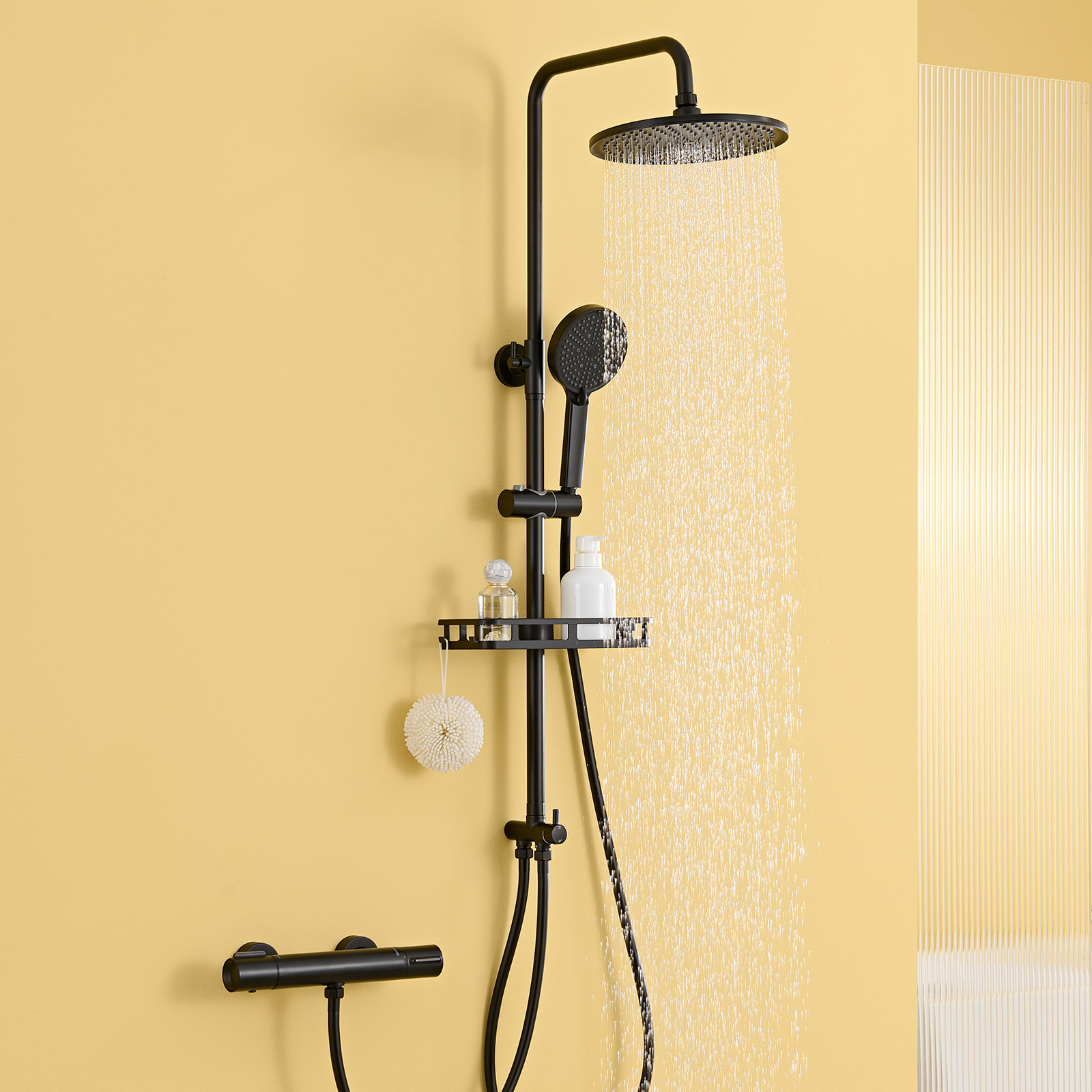 Colonne Douche Inox,Réglable Hauteur Ensemble Douche Murale avec ...