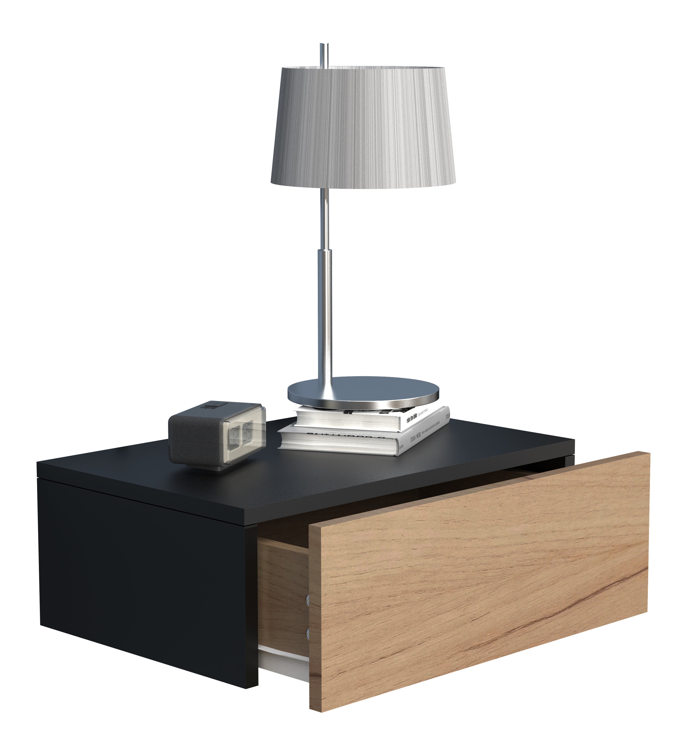 Table de nuit murale suspendue en bois Usal M 45 cm | Leroy Merlin