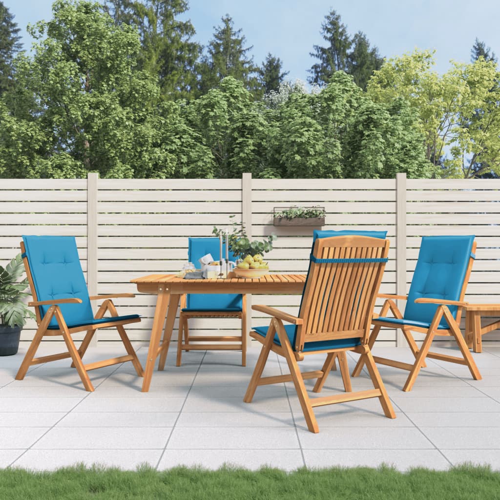Chaises de jardin inclinables 4pcs et coussins bois massif teck | Leroy ...