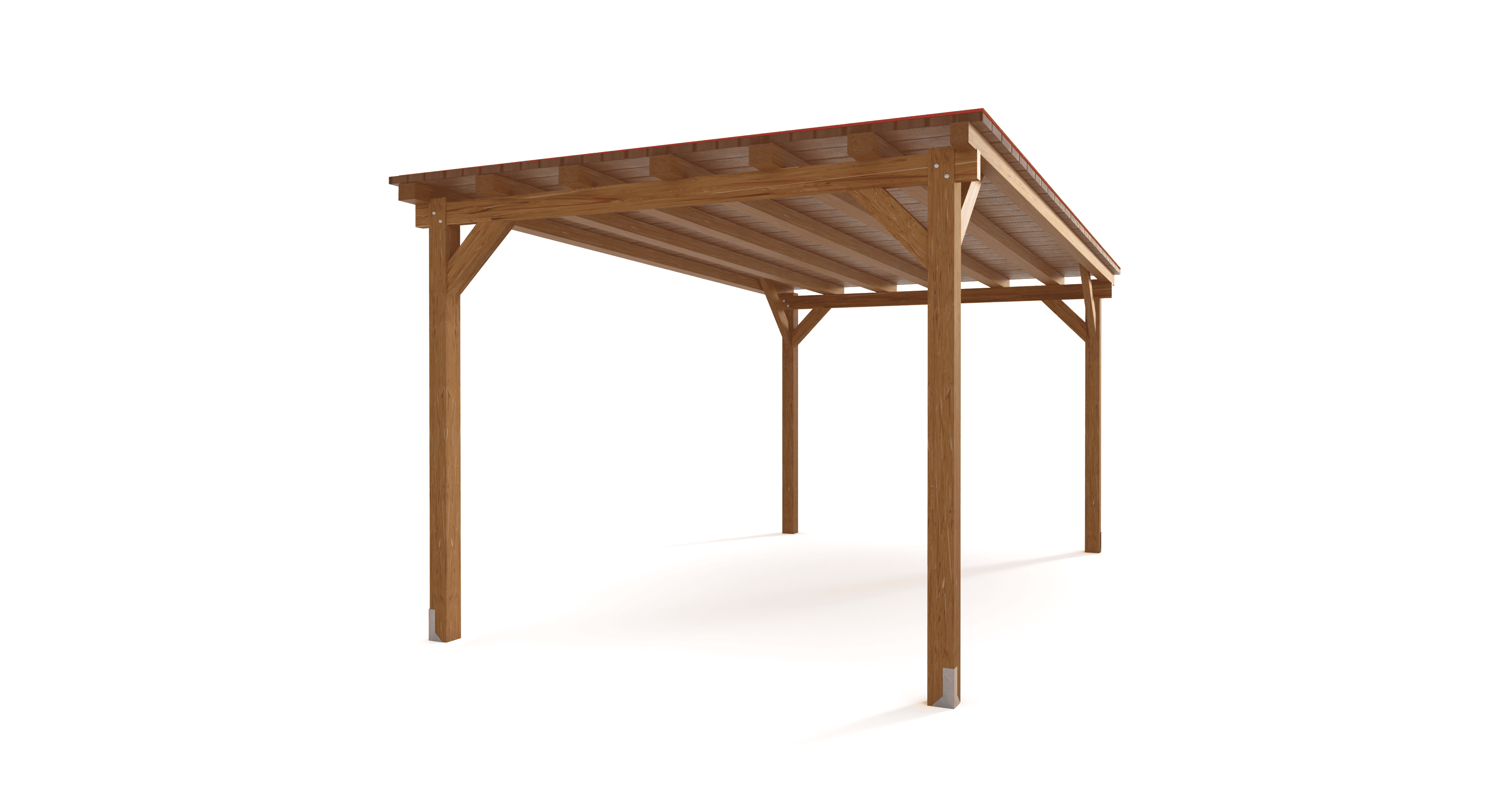 Pergola Estandar VIP 3x3 - Cubierta Lamina Asfaltica Negra- Color Teca ...