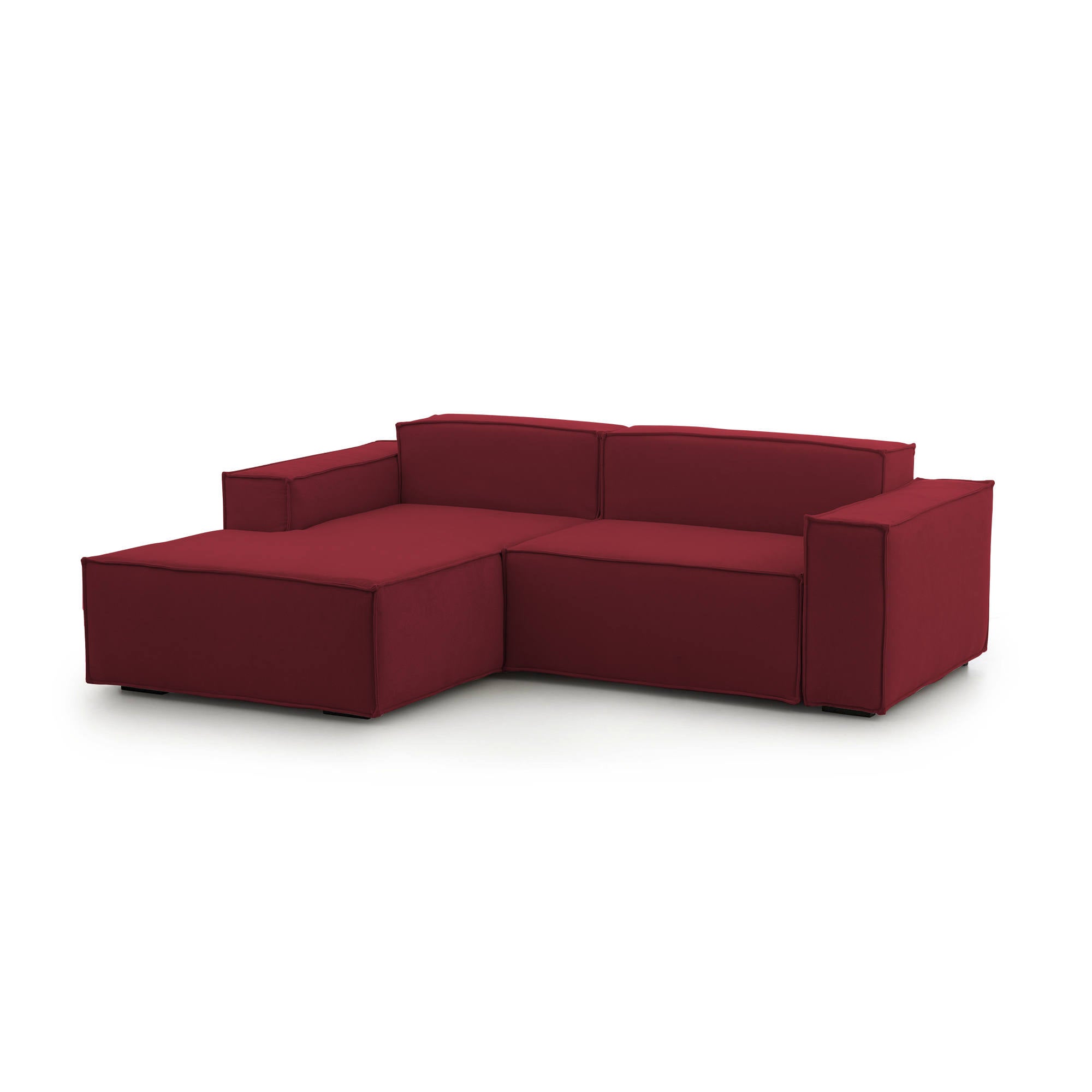 Divano fisso con penisola Assurte, Divano componibile con chaise longue sinistra, Sof moderno in ...