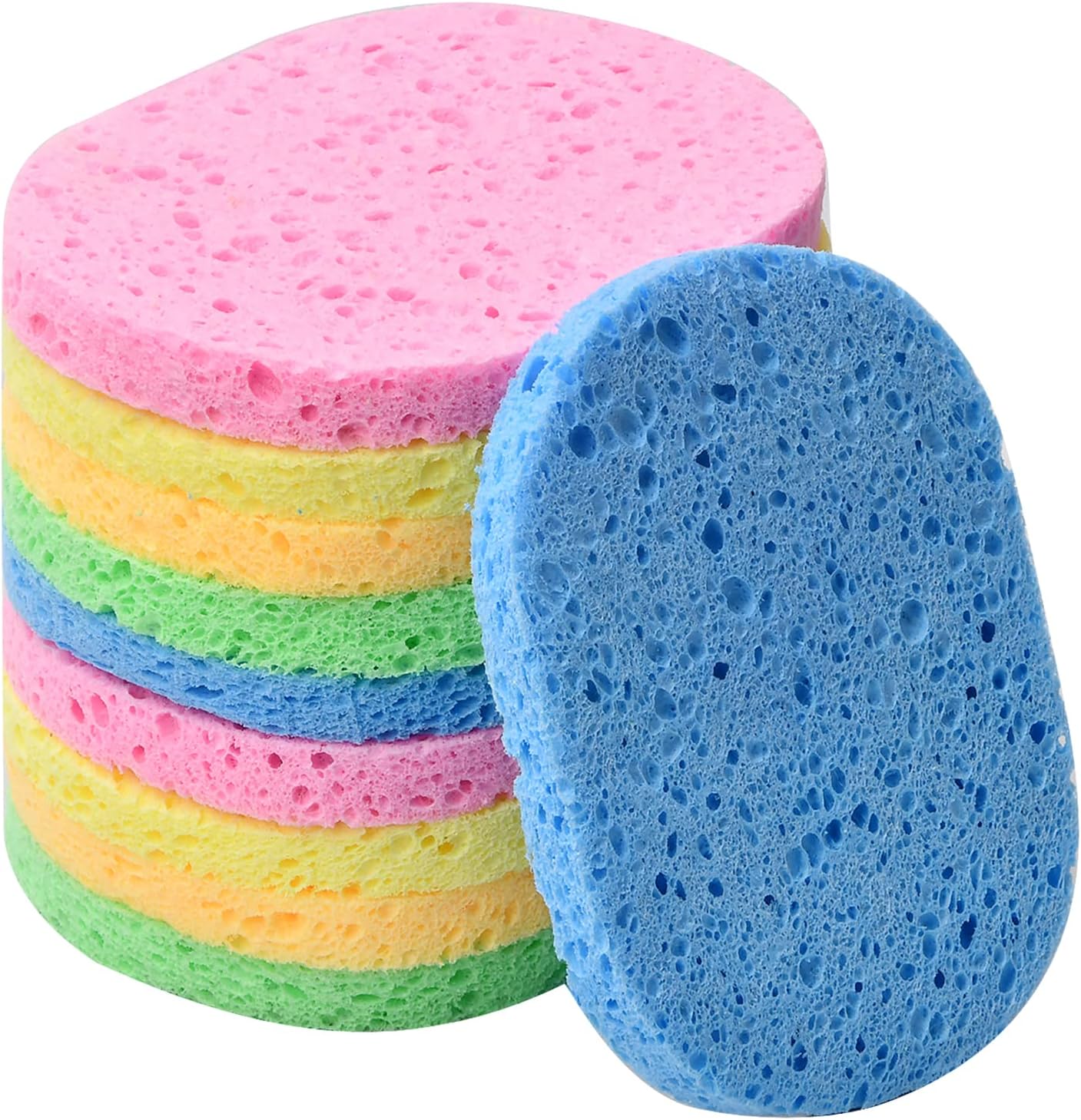 10 Pcs Éponge Visage Nettoyant, Éponge Cosmétiques en Cellulose ...