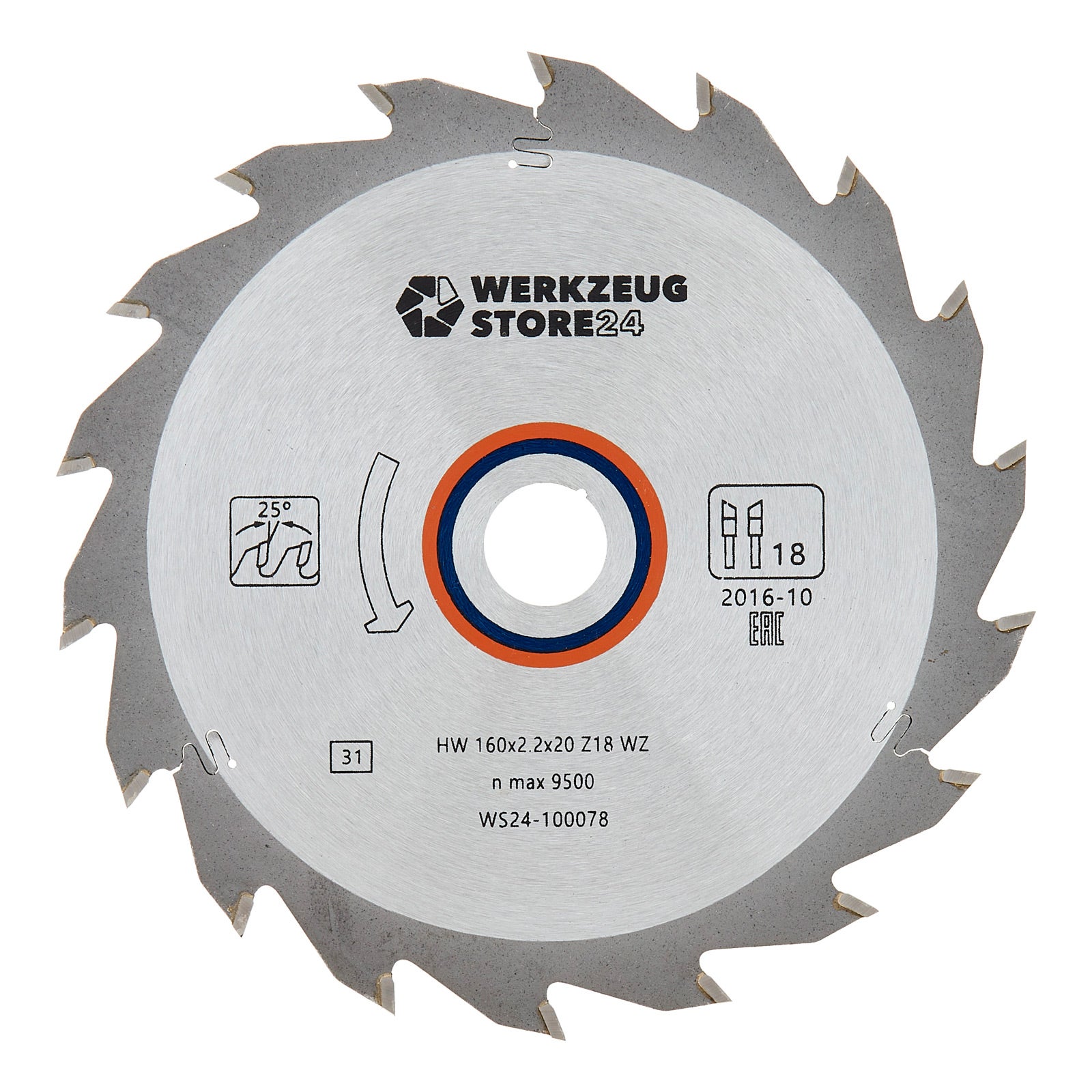 WS24 Lame de scie circulaire HM pour le bois 160 x 2,2 x 20 WZ 18 ...