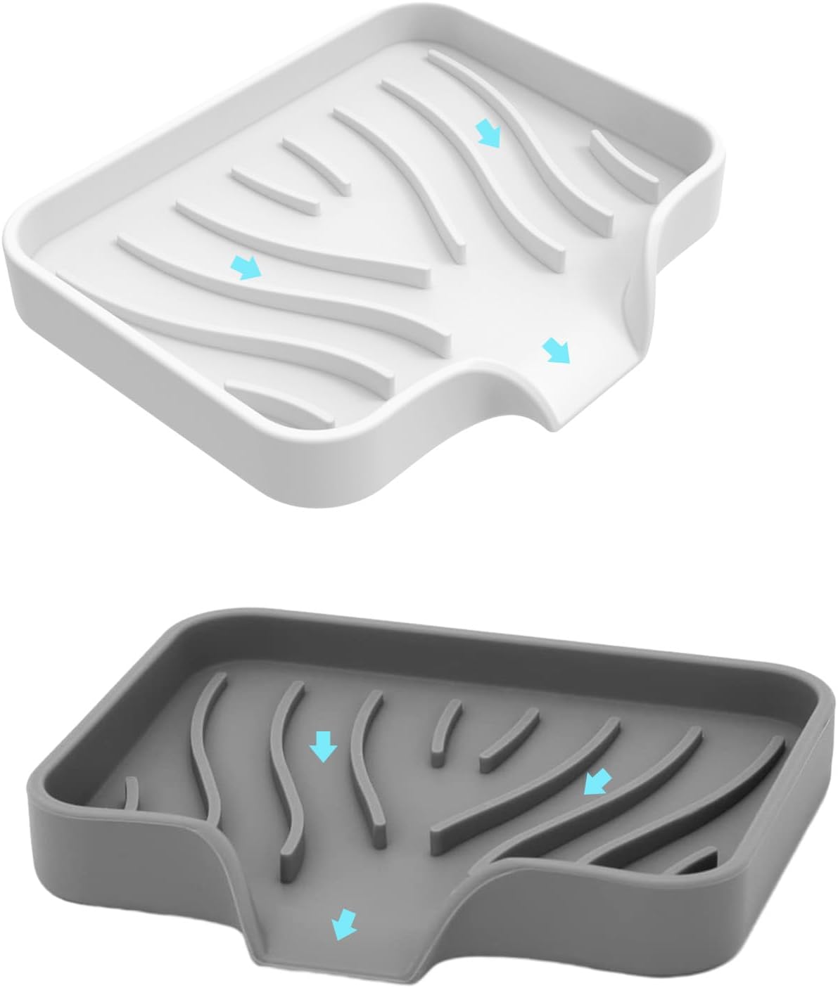 2 Pièce （Blanc Gris） Porte Savon,Boite A Savon Voyage Support Savon ...