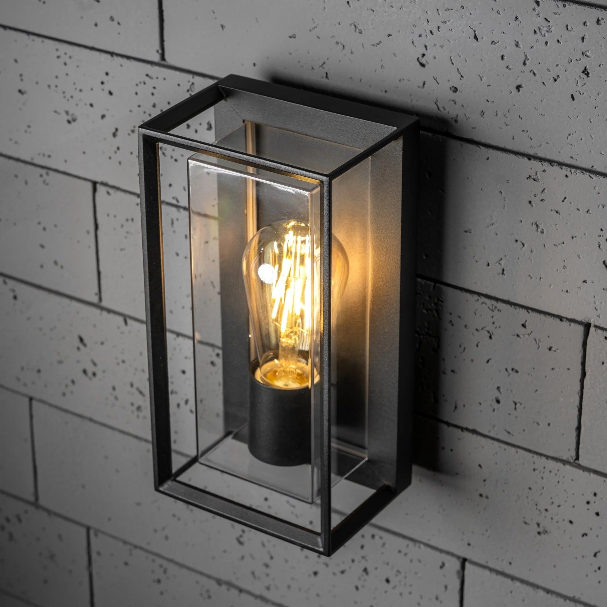 CGC FLORIANA Applique d'extérieur noire Diffuseur transparent E27 Vis ...