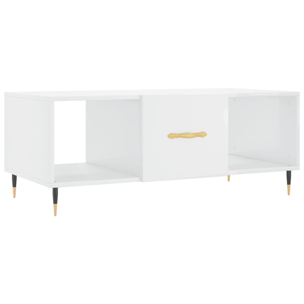 Table basse, contreplaqué blanc brillant, 102x50x40 cm | Leroy Merlin