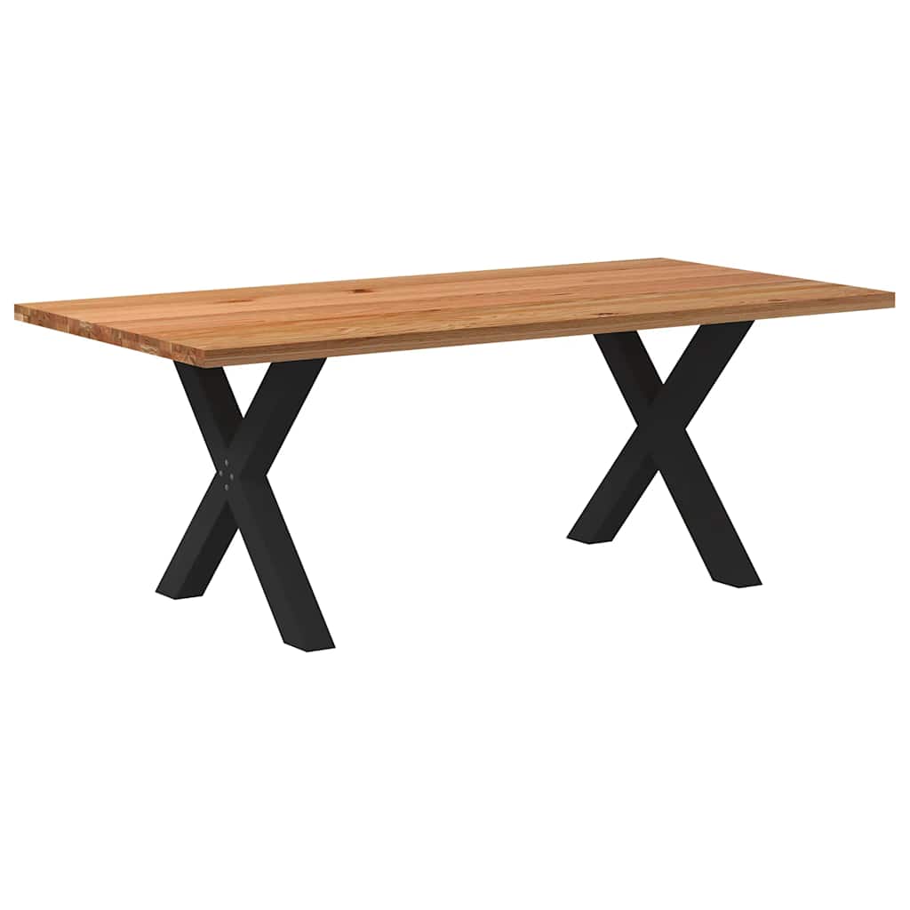 Mesa de comedor rectangular de madera maciza de roble marrón claro | Leroy Merlin