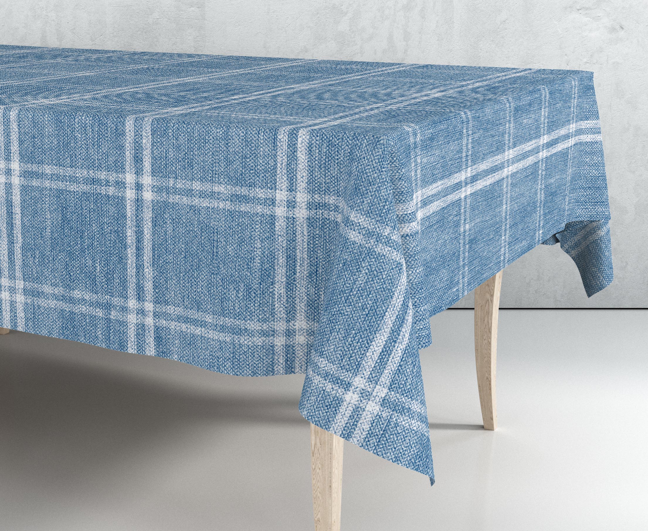 Mantel de hule estampado por metros - Cuadro grande azul 43331-2 ...