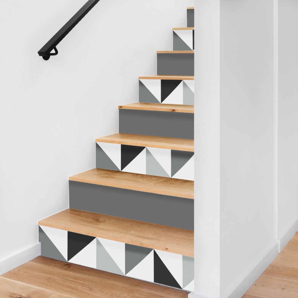 Contremarche mixée ALEXANDRE - Graphique Gris - L100 x H15 cm (uni) à l ...