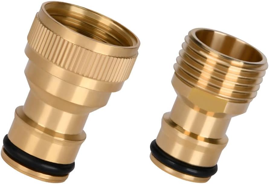 Ensemble de 2 adaptateurs de tuyau d'arrosage, raccords d'arrosage en laiton, ensemble de ...
