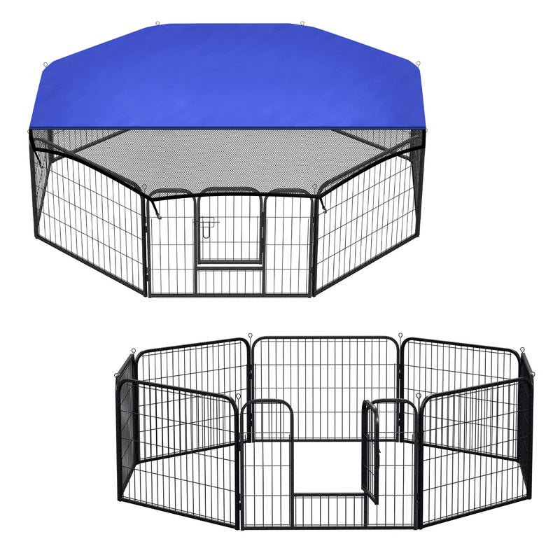 Parque para Perros Pequeños Cachorros Exterior Interior 60x80cm 8 ...