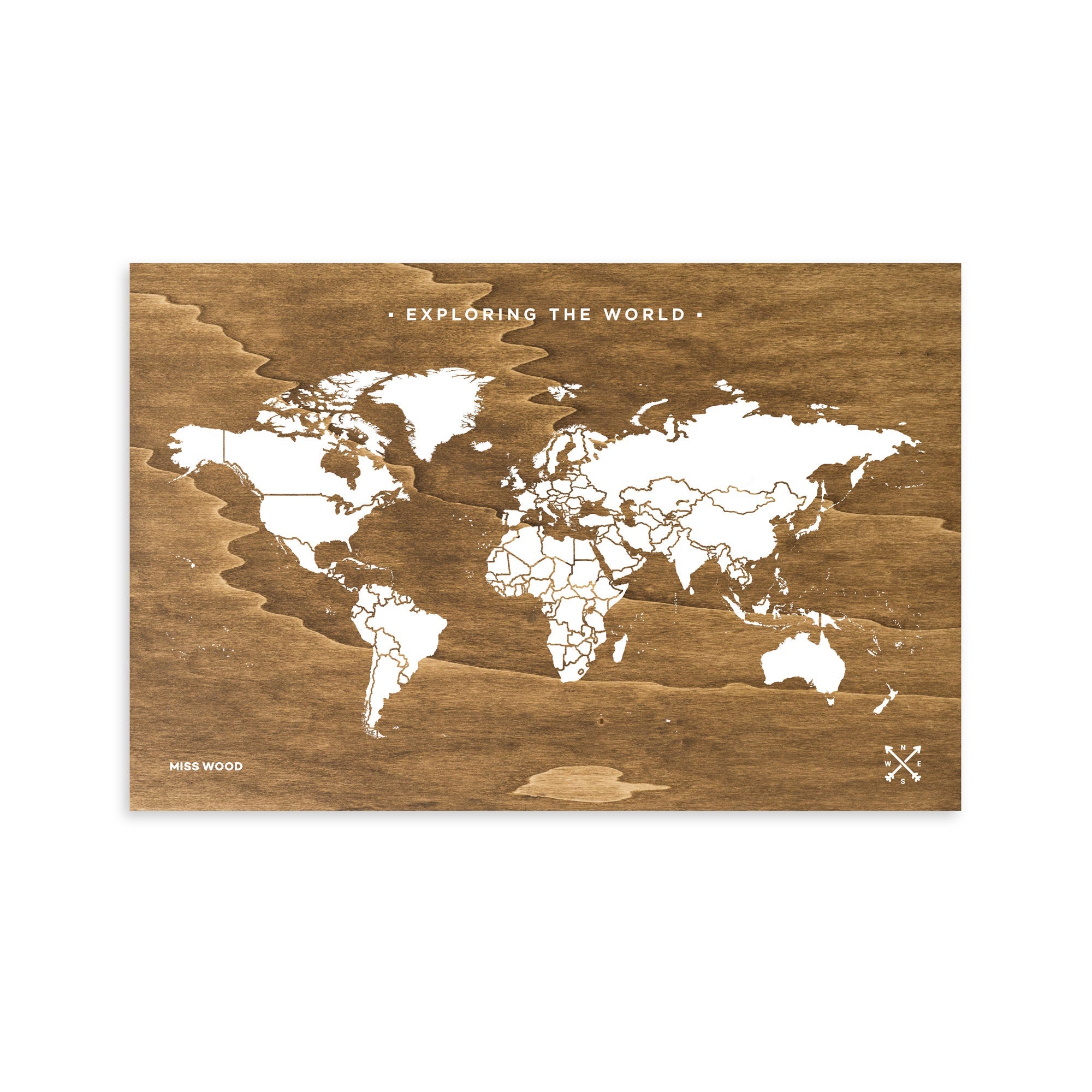 Carte en bois - Woody Map Wooden Edition / 90 x 60 cm | Leroy Merlin
