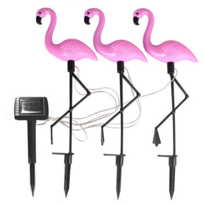 Lumières flamant rose jardin solaires 3 pièces, résistantes à l'eau ...
