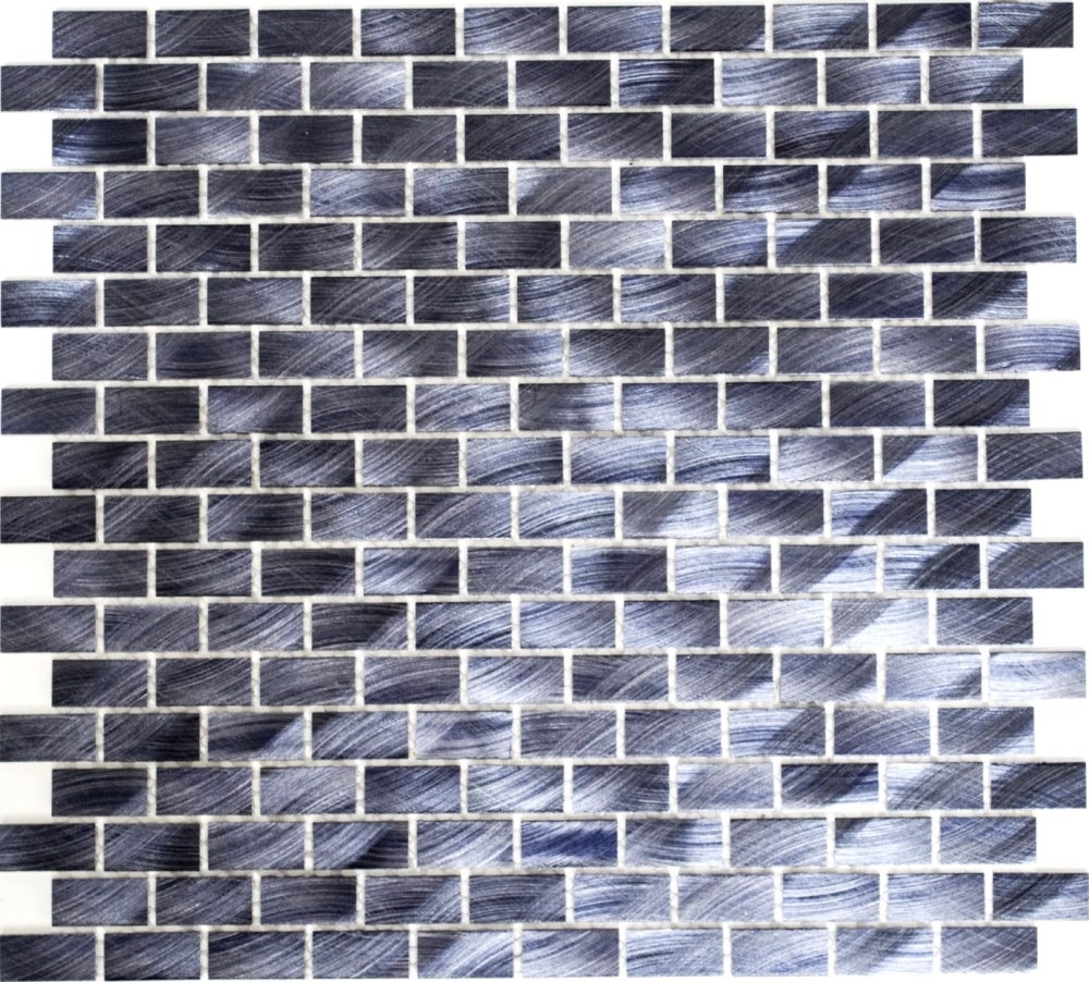 Azulejo de mosaico de aluminio con aspecto de ladrillo negro cepillado ...