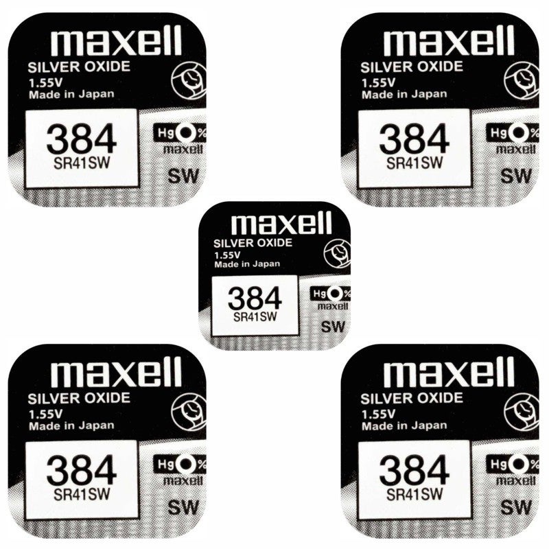 5 Piles Maxell 384 SR41SW Silver Oxide 1,55v | Leroy Merlin