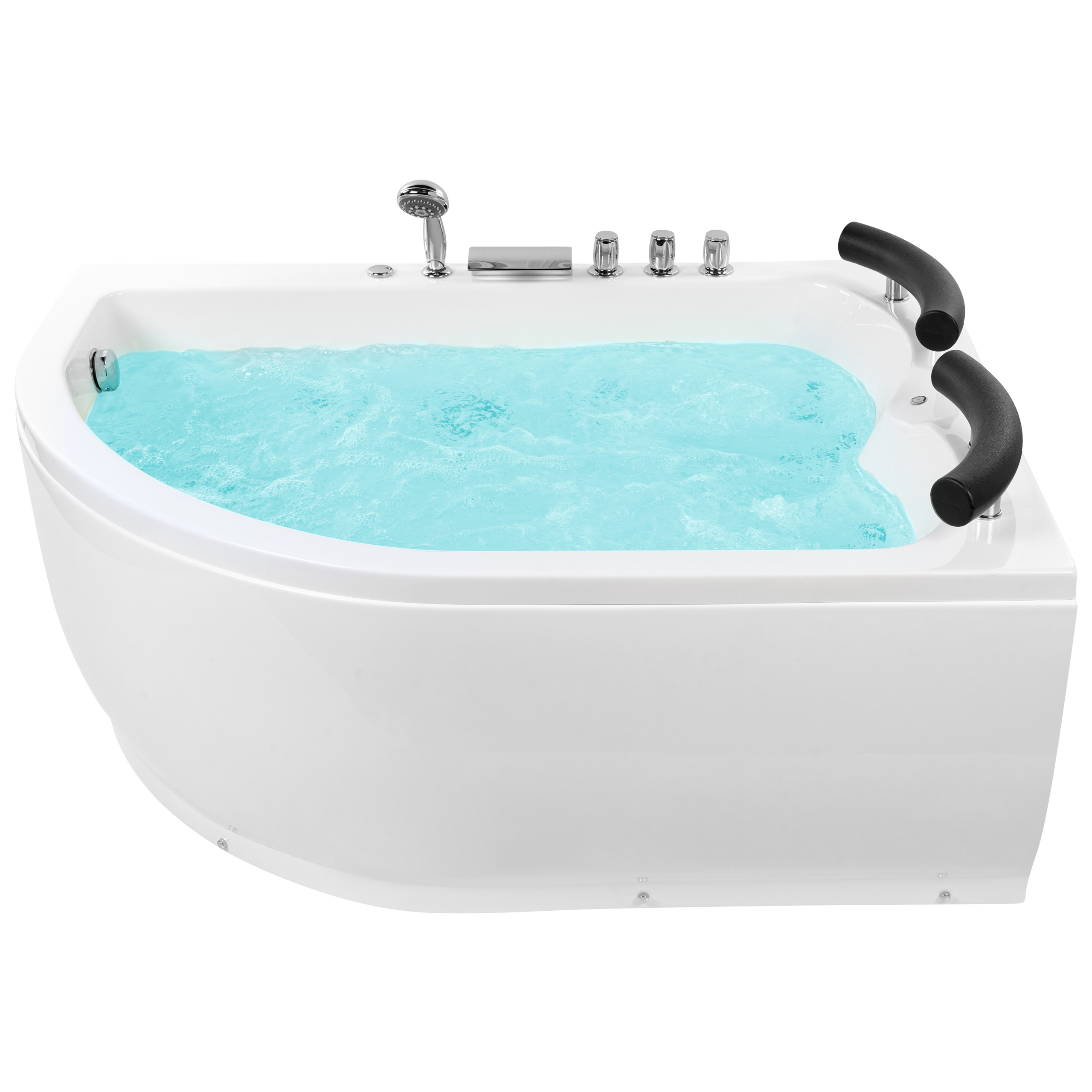 Baignoire d'angle à remous avec LED PARADISO Côté gauche 158 x 113 cm ...