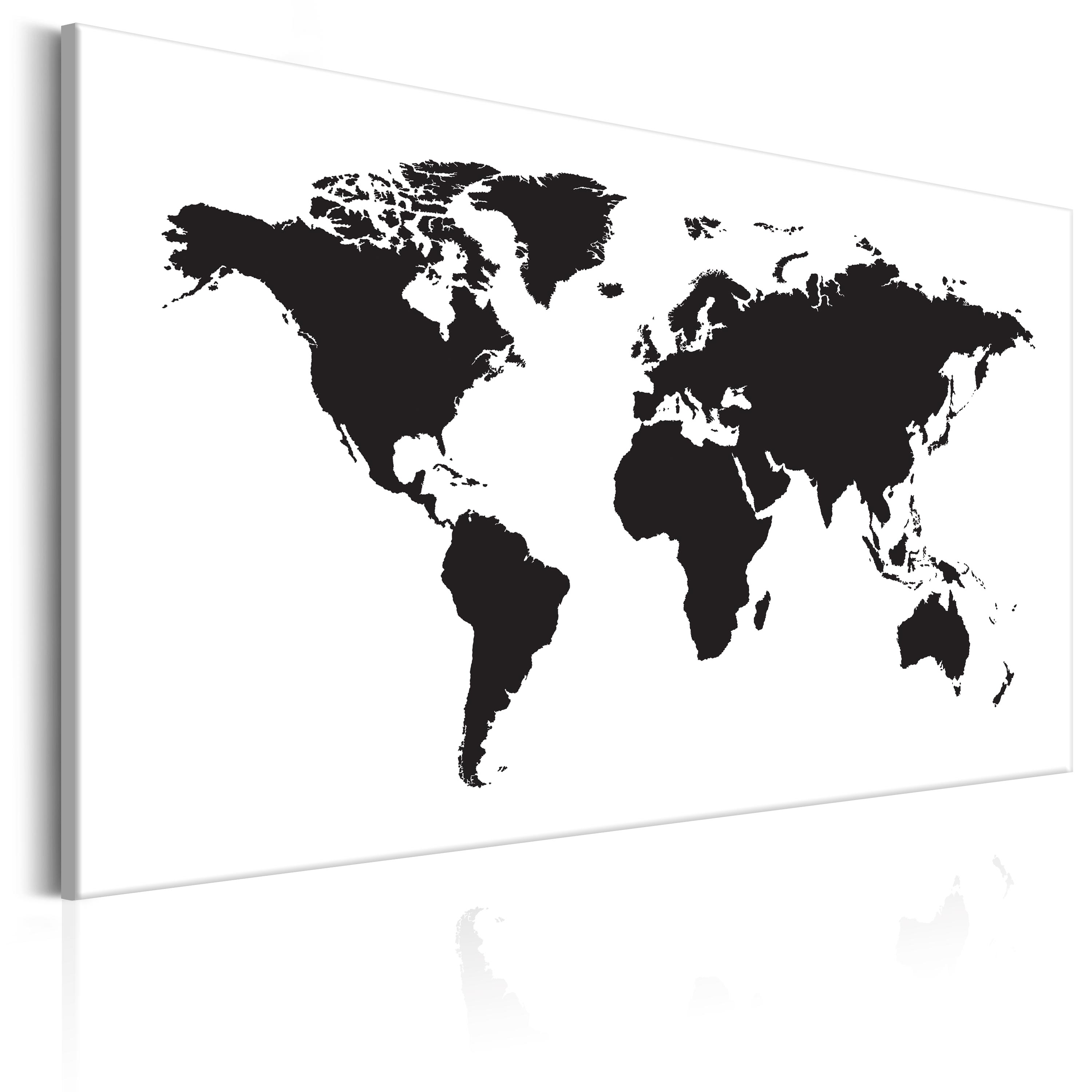 Tableau - World Map: Black & White Elegance 120x80 cm | Leroy Merlin