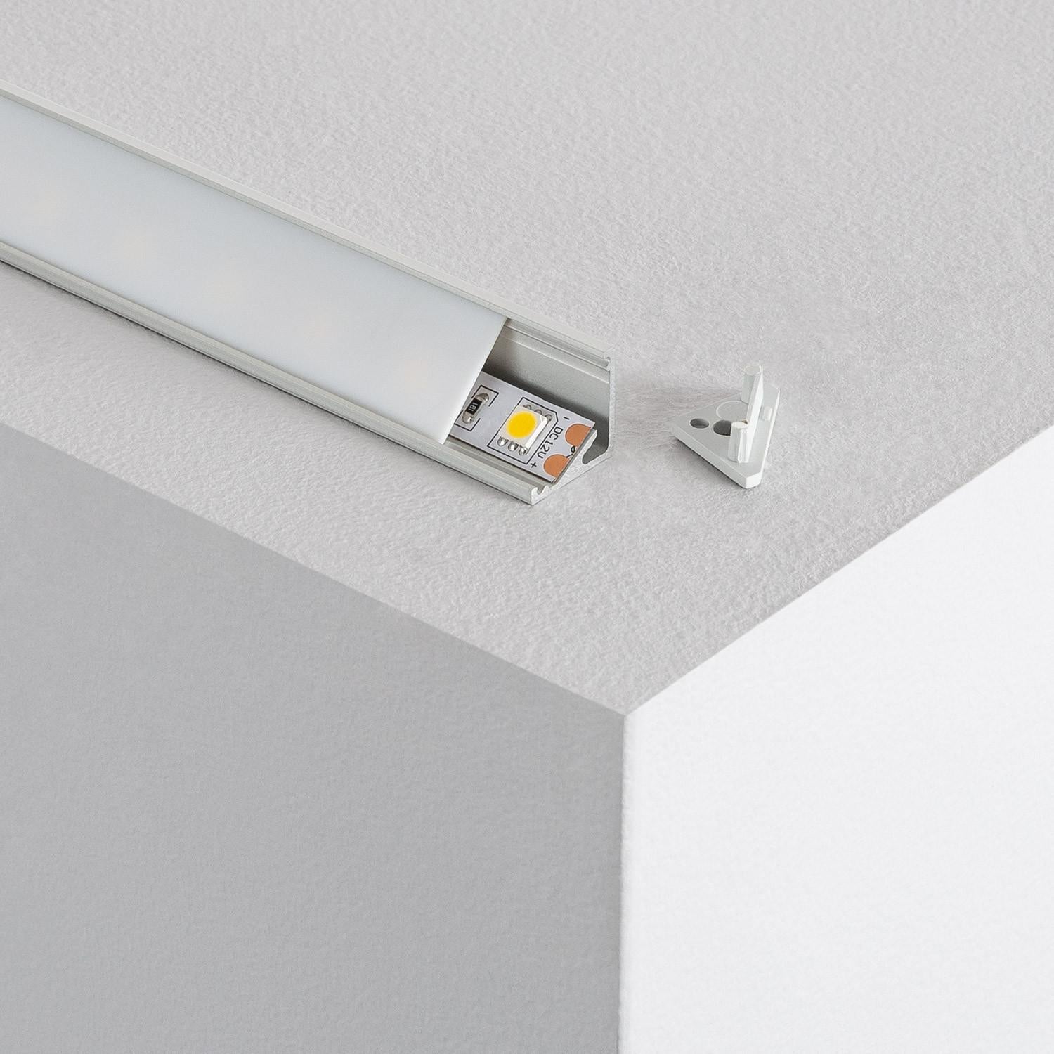 Ledkia - Perfil Aluminio Esquina Dos Posiciones 1m para Tiras LED hasta ...