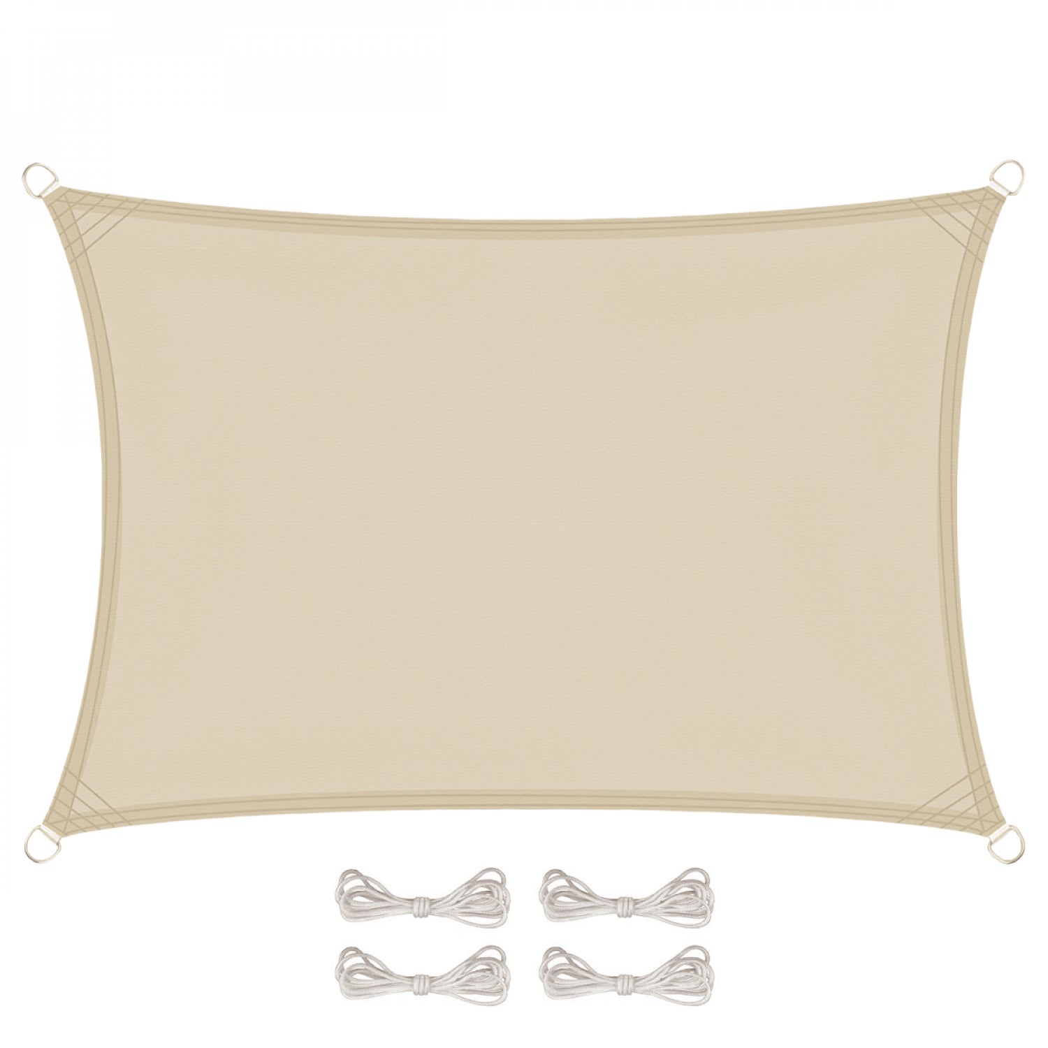 Voile d'ombrage rectangulaire imperméable et anti-UV - 3 x 4 m - Beige ...