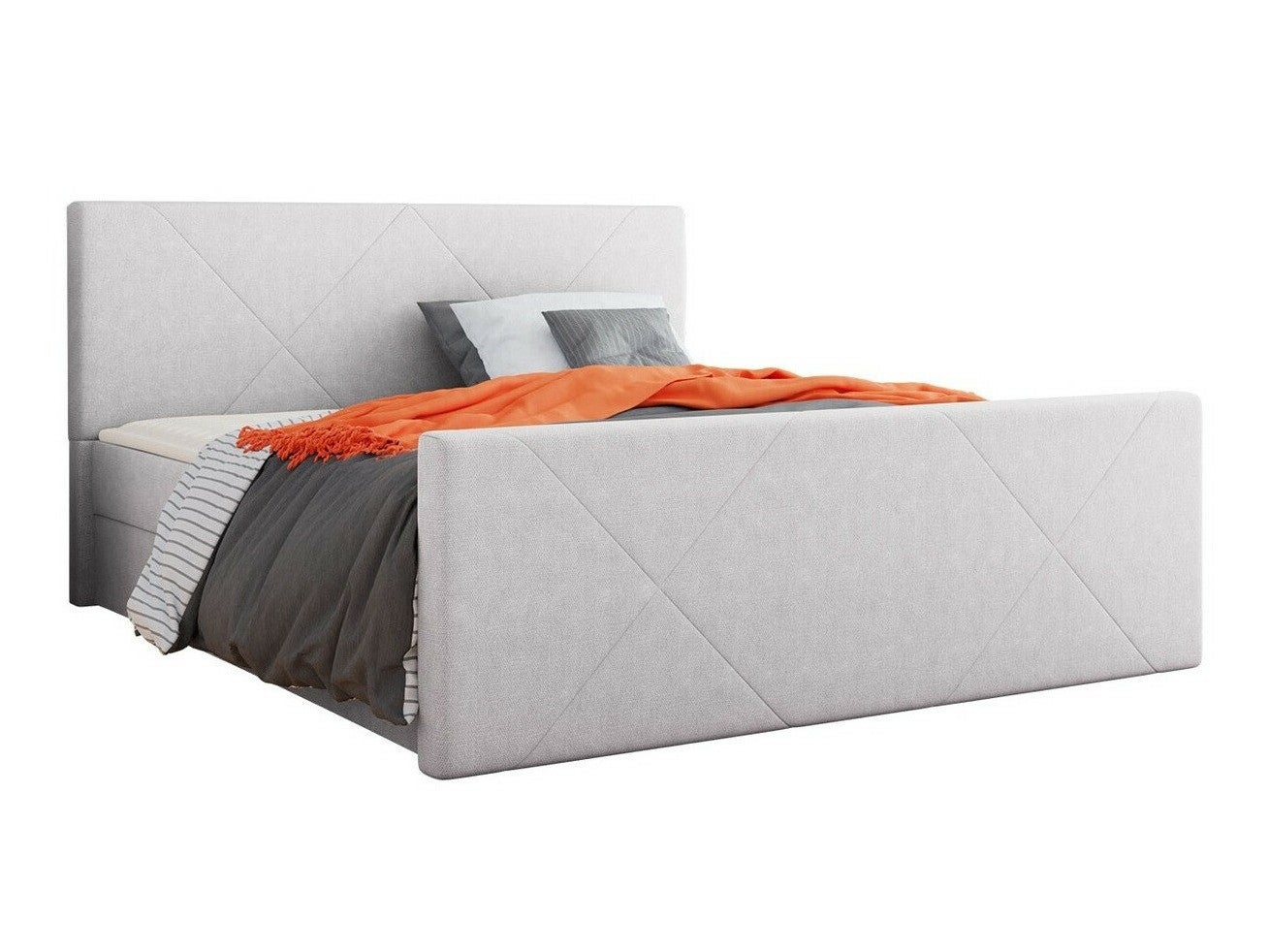 Letto continentale Memphis 120, Continentale, Doppio, Grigio, 140x200 ...
