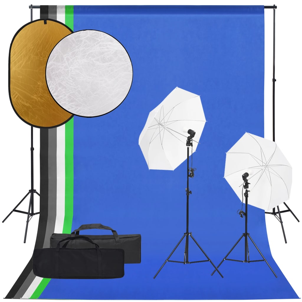 Kit de estudio fotográfico con set de luces, fondo y reflector | Leroy ...