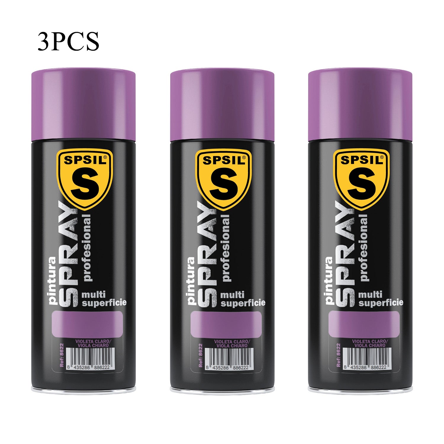 Spray Pintura Profesional SPSIL Brillo Violeta Claro 200ml- Secado ...