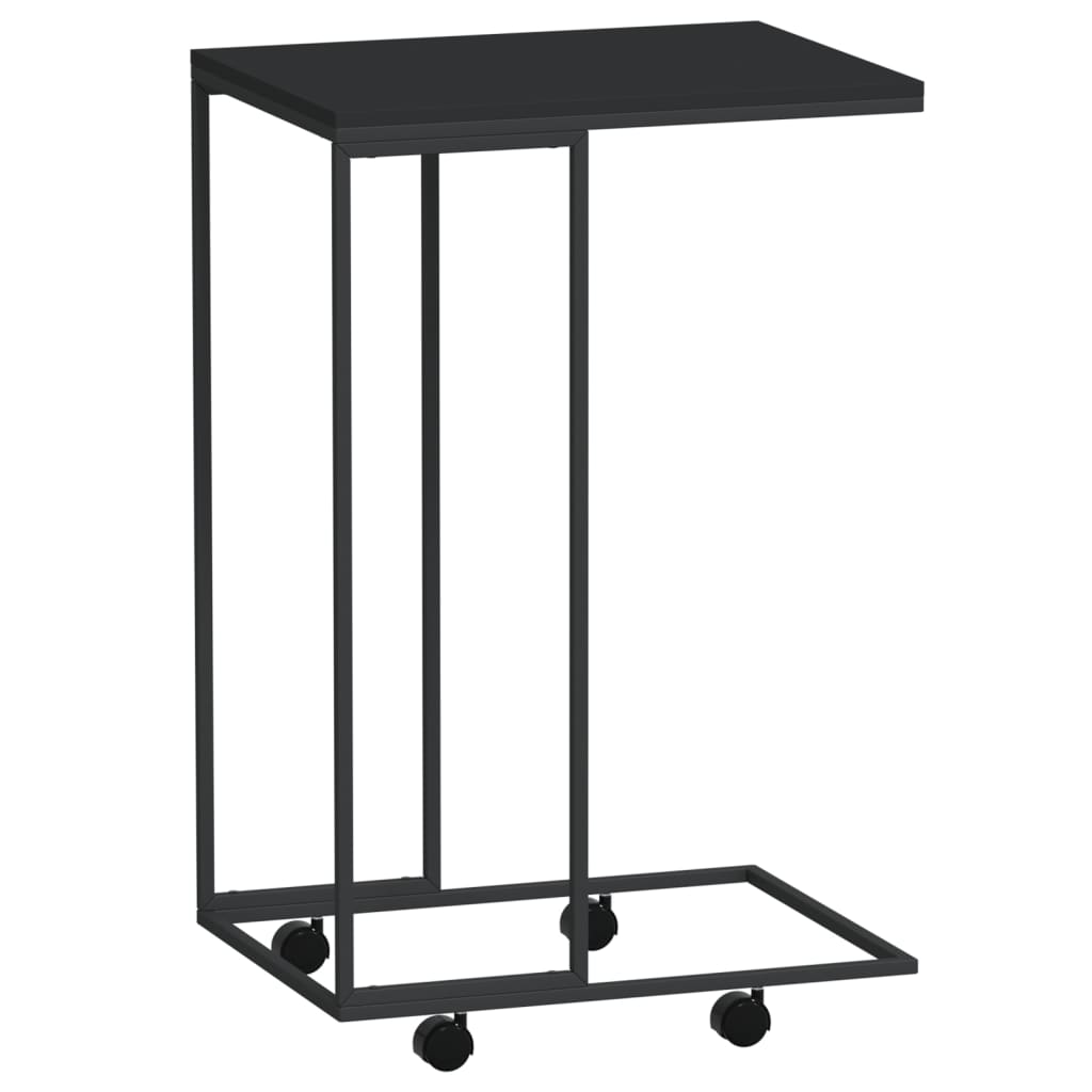 Table d'appoint | Bout de canapé | Table Basse avec roues Noir 40x30x63 ...