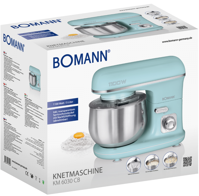 Procesador de alimentos Bomann KM 6030 CB 1100 W 5 L Color menta ...