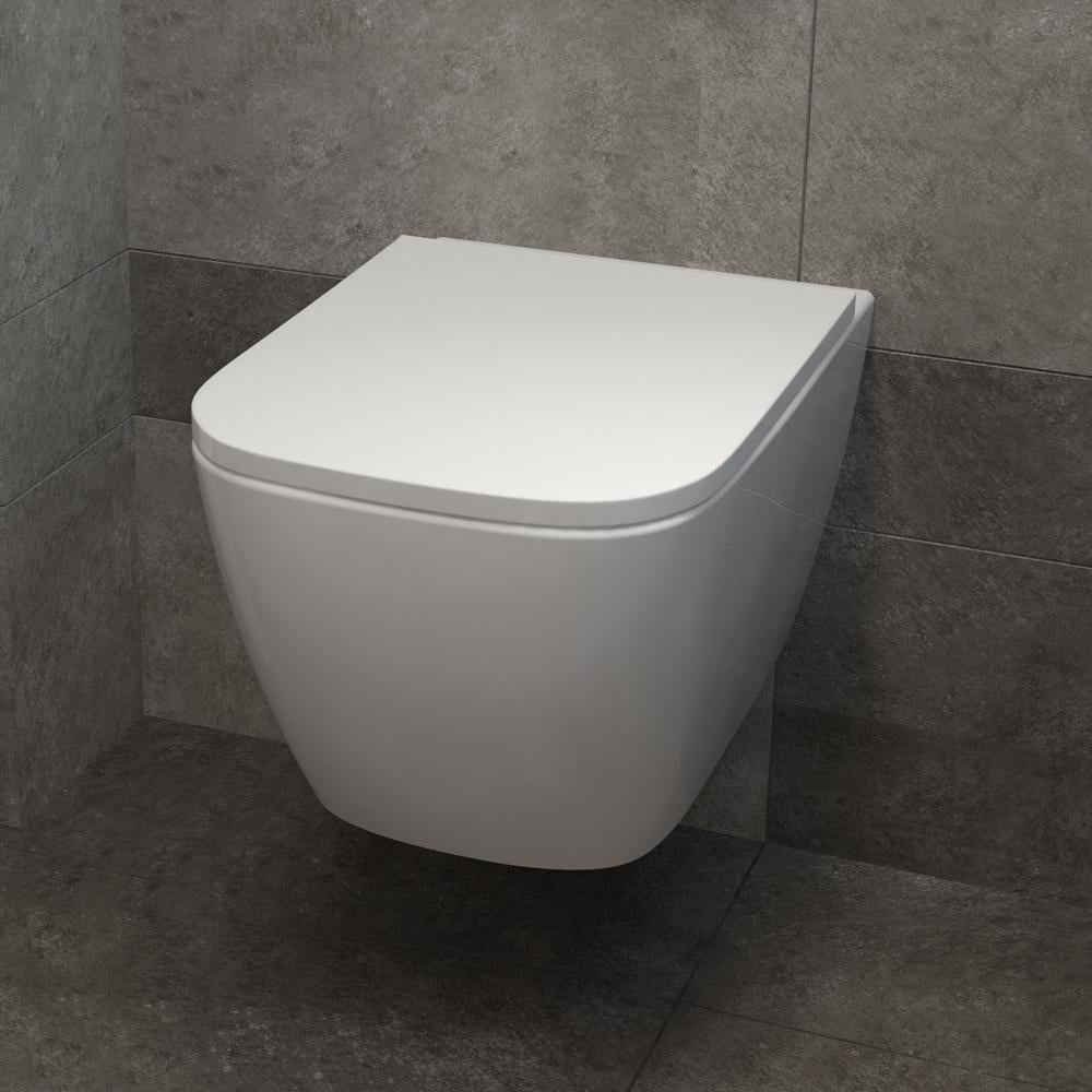 Océan WC Suspendu Céramique Sans bride (sans rebord) Avec Abattant Soft ...