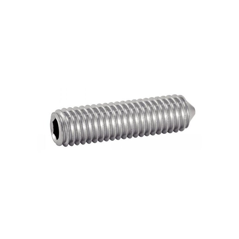 Vis à métaux sans tête hexagonale creuse bout pointeau inox A2 ISO 4027 ...