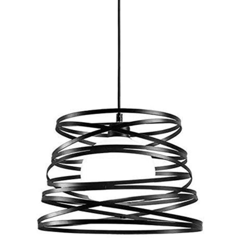 Lustre en spirale - lustre en forme de vis noire en métal ...