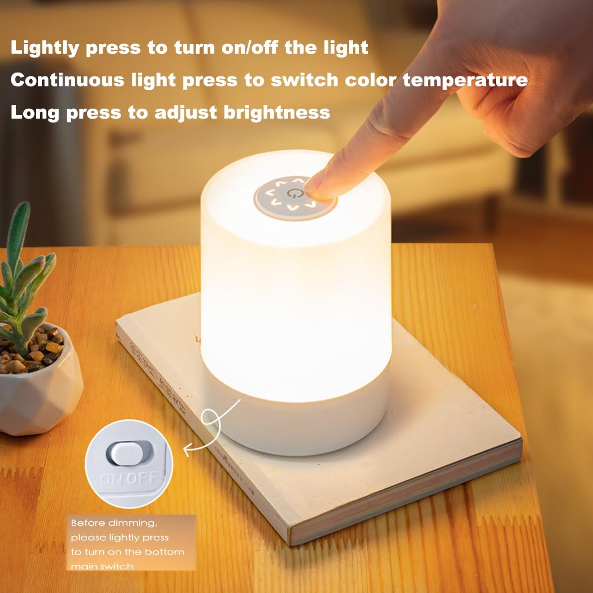 Lampe de chevet tactile table intensité variable veilleuse enfants LED ...