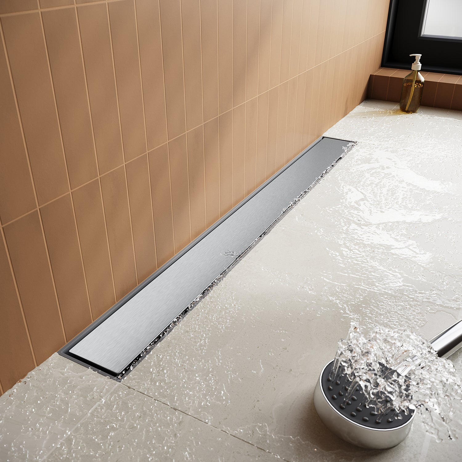 SIRHONA Drain de Douche à Carreler 80cm Sortie d'eau à 360° | Leroy Merlin