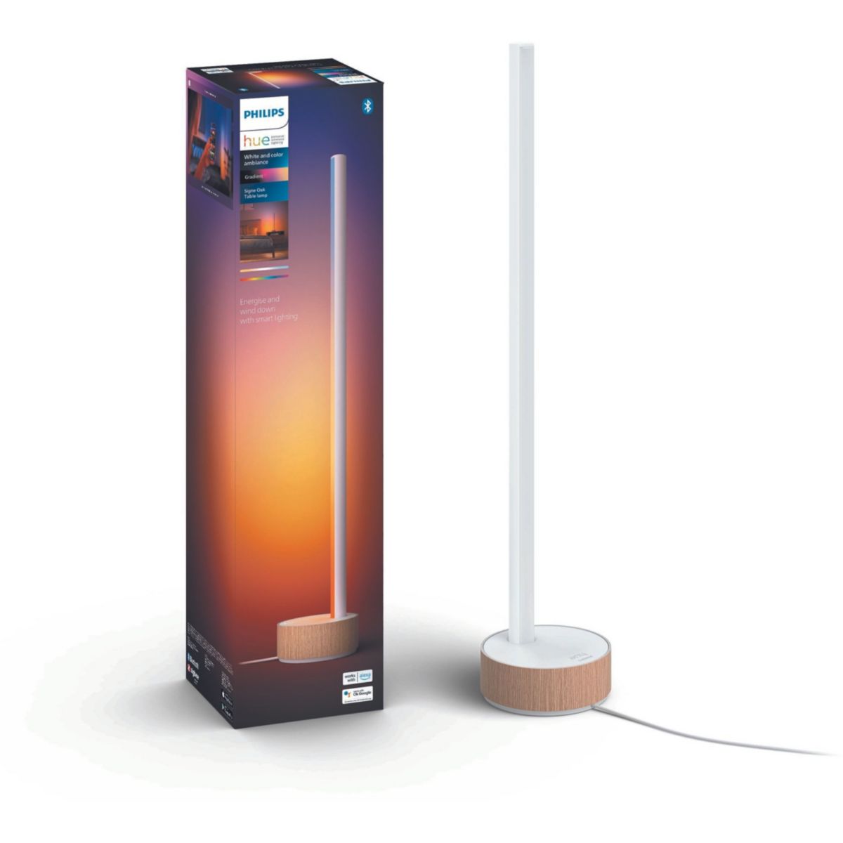 Lampe connectée PHILIPS HUE W&C Gradient Sign Chene | Leroy Merlin