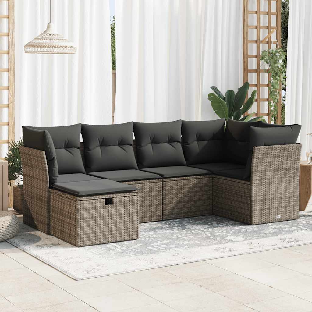 Salon bas de jardin en Plastique Gris 5 personnes | Leroy Merlin