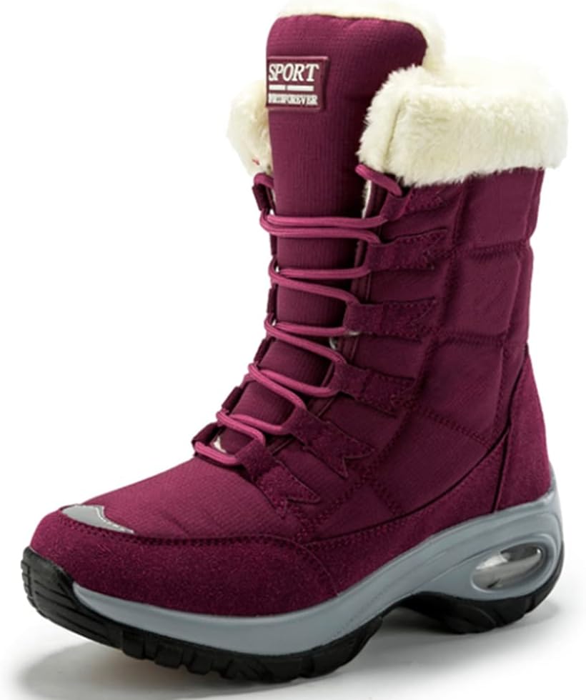 Bottes Hiver Femme Fourrées Bottes de Neige Imperméable - R2 Rouge - 40 ...