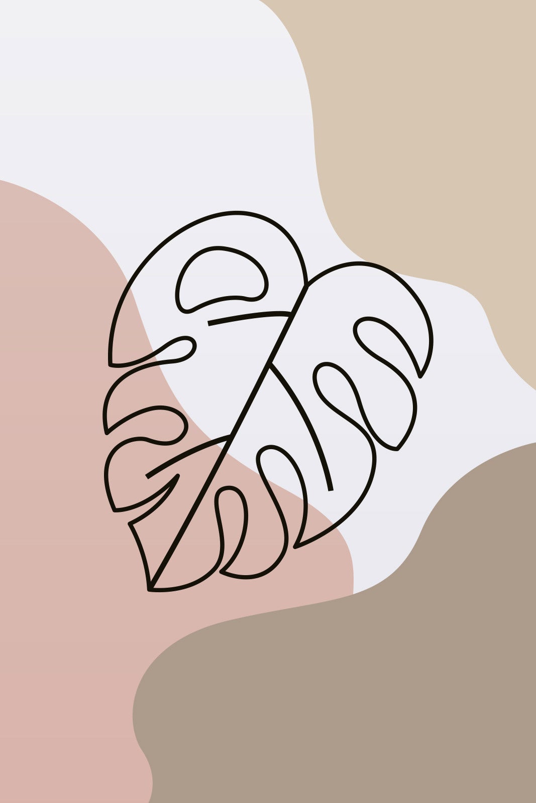 Papel pintado panorámico - Hoja Boho - Ancho 390 cm x Altura 585 cm ...