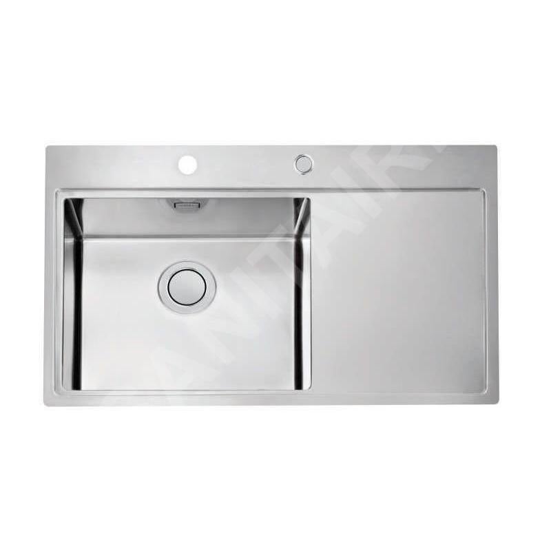 Alveus Pure Up - Évier 860x525 mm, avec commande du vidage, bac à ...