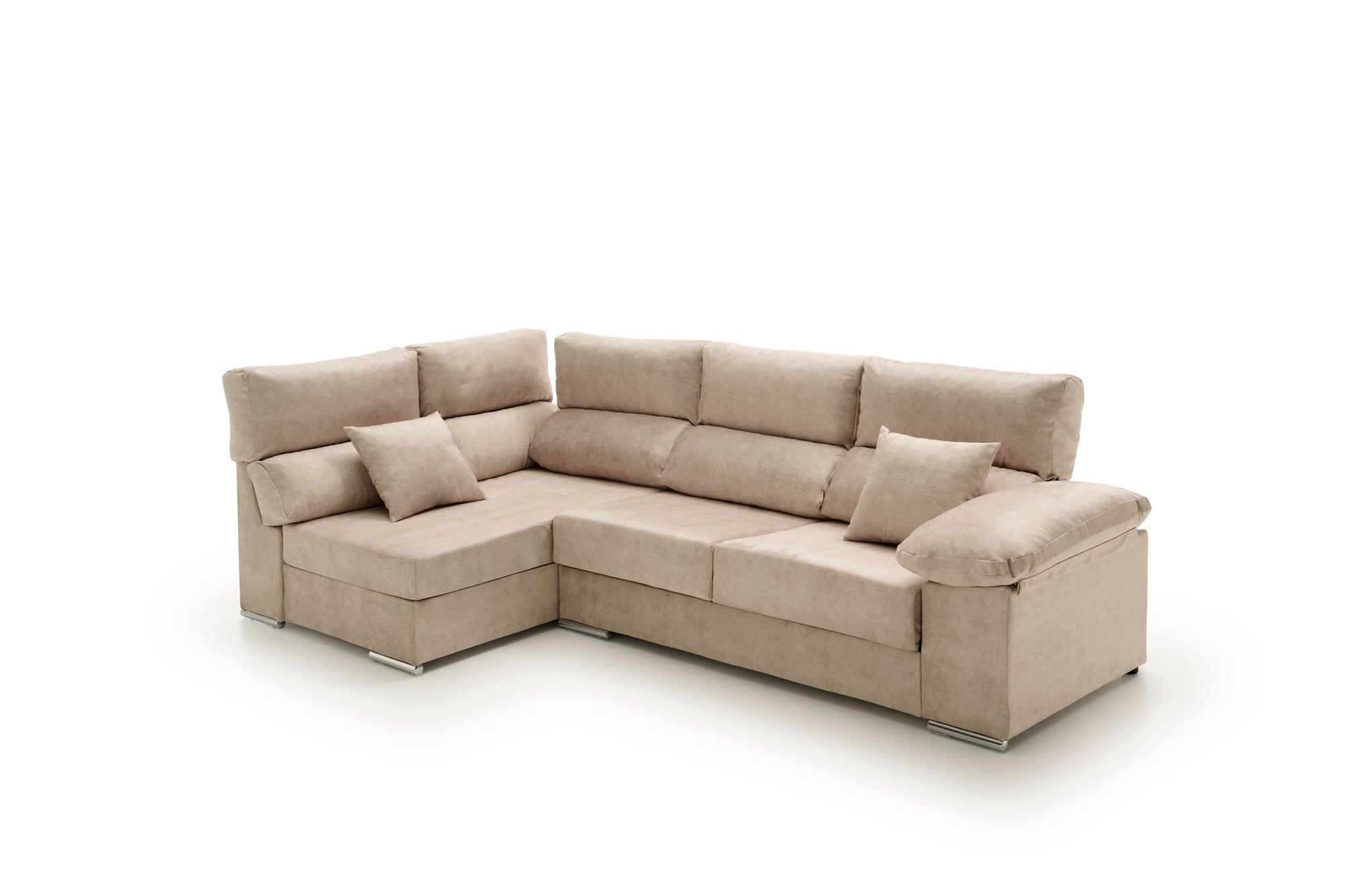 Sofa Chaise Longue Rinconera Reclinable y Deslizante Cosima Beige ...
