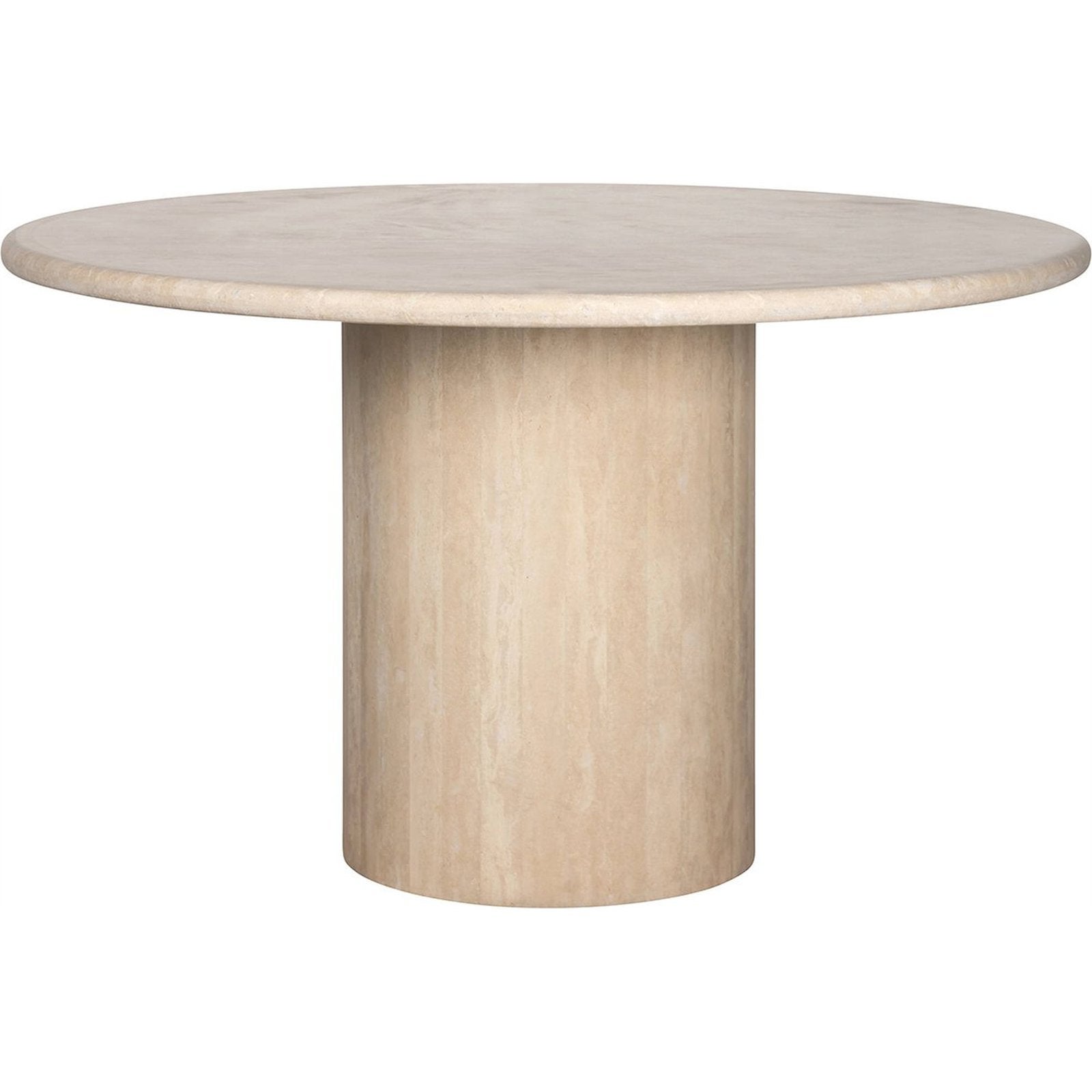 Table à manger ronde en travertin beige style renaissance 130,00 x 130 ...