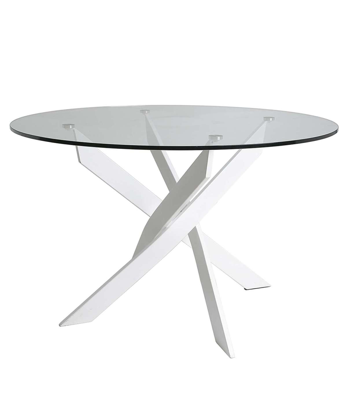 Mesa comedor redonda Rota acabado blanco, 120 cm(ancho) 76 cm(alto ...