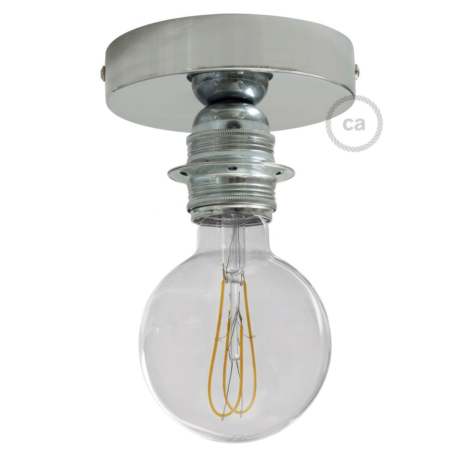Luminaire en métal avec douille filetée E27, point lumineux en métal ...